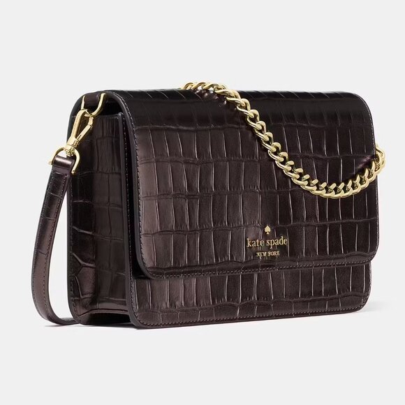 kate spade | Bags | Nwt Kate Spade Madison Croc Embossed Willow Medium ...